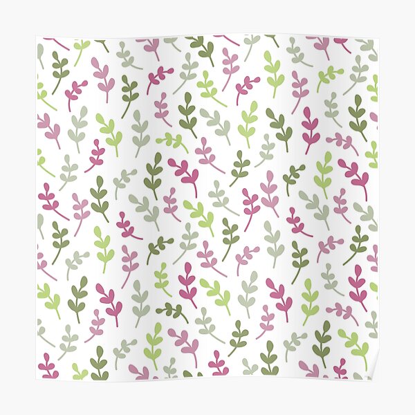 "Simple cute leaf pattern. Seamless doodle background. " Poster for ...