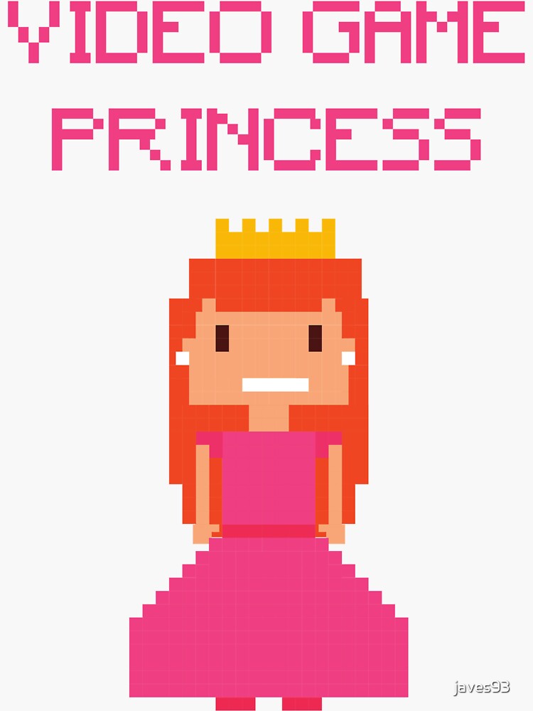 "Videogame pixelated 8bit princess" Sticker for Sale by javes93 | Redbubble