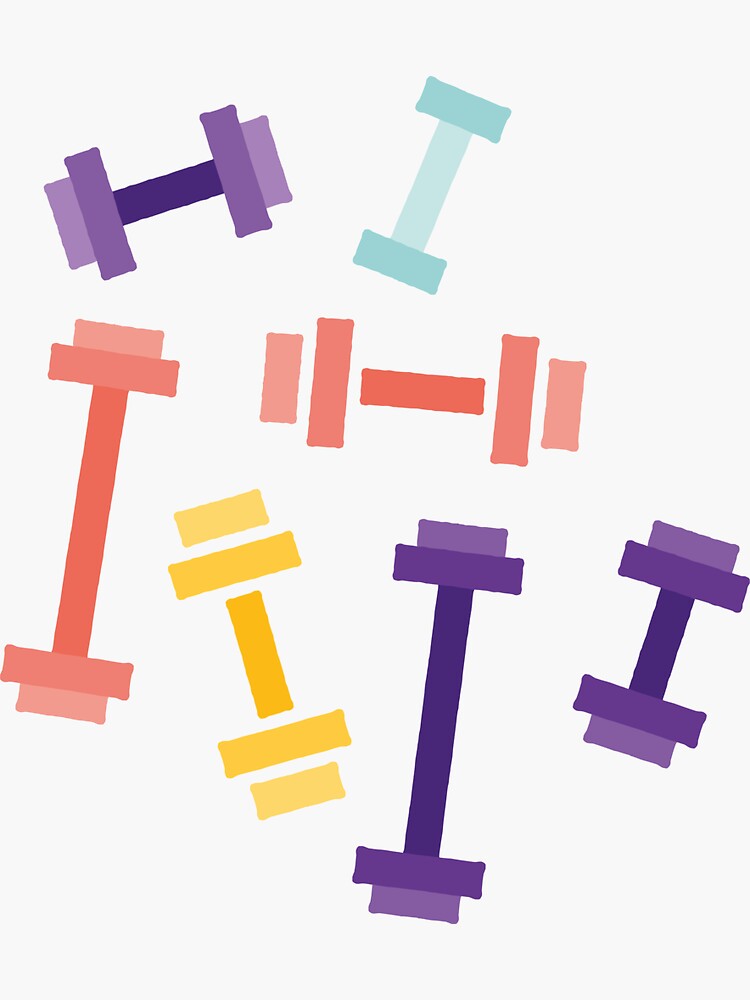 "Dumbbells - Geometric Pattern (Multicolor)" Sticker for Sale by ...