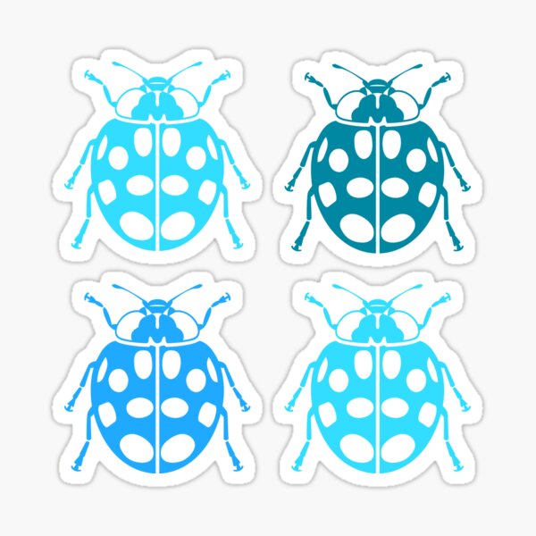 "Ladybug Ladybird Beetle in Blue" Sticker for Sale by crickmonster ...