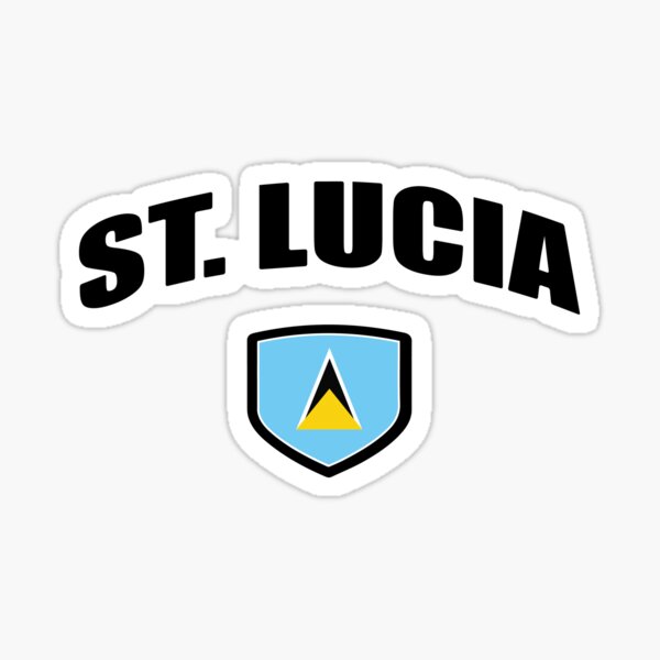 "St Lucia Sport With Patriotic Flag Shield" Sticker for Sale by ...