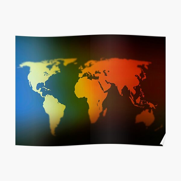 "Day and night world map" Poster for Sale by steveball | Redbubble