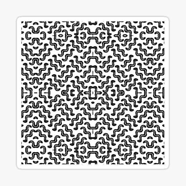 "Bold graphic black and white squiggle tiles, abstract lines and shapes ...