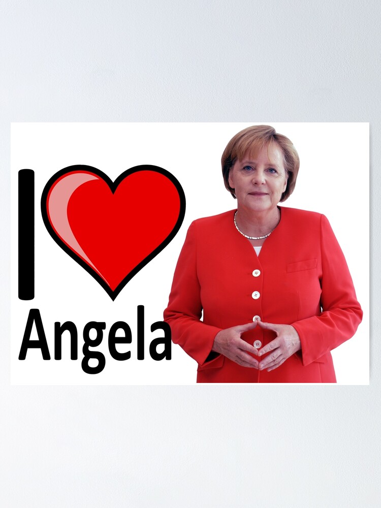 "Ich liebe Angela Merkel" Poster von partybitz | Redbubble