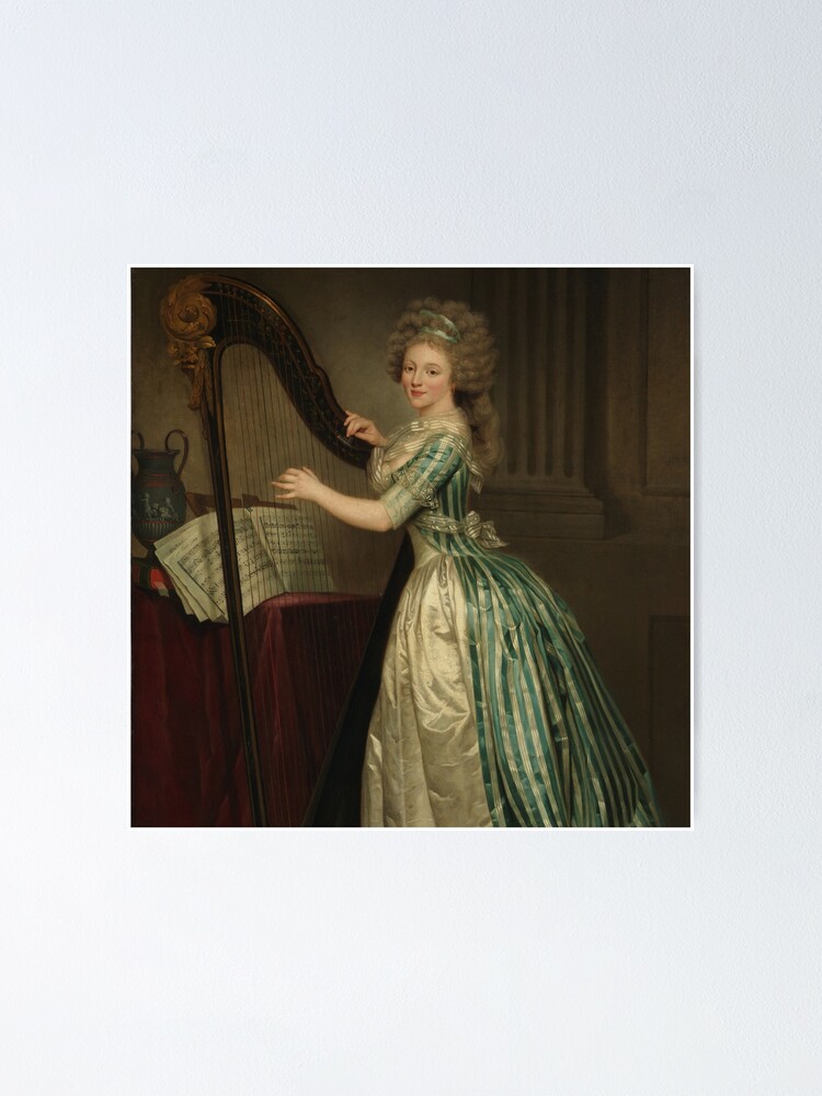 Poster « Autoportrait à la harpe de Rose Adélaïde Ducreux », par ...