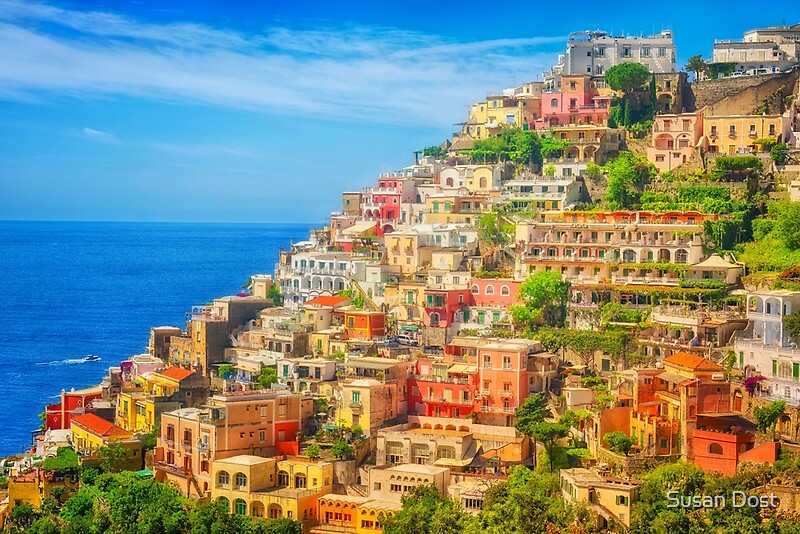 "Colors Of Positano, Italy" by Susan Dost | Redbubble