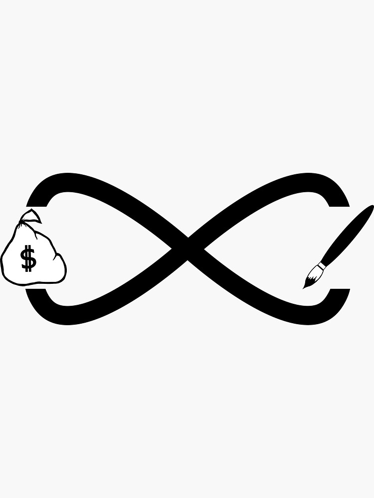 "Infinity of money and art" Sticker for Sale by darkorikalo | Redbubble