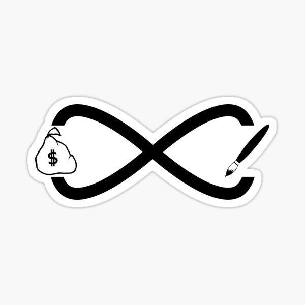 "Infinity of money and art" Sticker for Sale by darkorikalo | Redbubble
