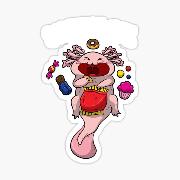 "Axolotl pun Snaxolotl Lurch" Sticker for Sale by BornDesign | Redbubble