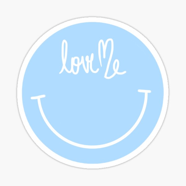 "Light Blue Smiley Face " Sticker by beanydesigns | Redbubble