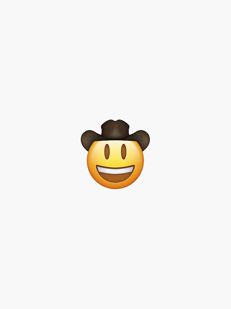 "Cowboy emoji yeehaw" Sticker for Sale by alaynav123 | Redbubble