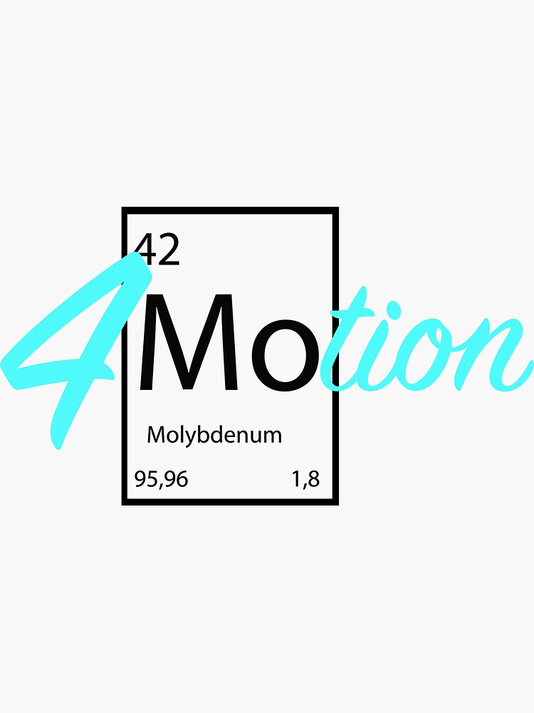 "4Motion all-wheel drive periodic table text design" Sticker for Sale ...
