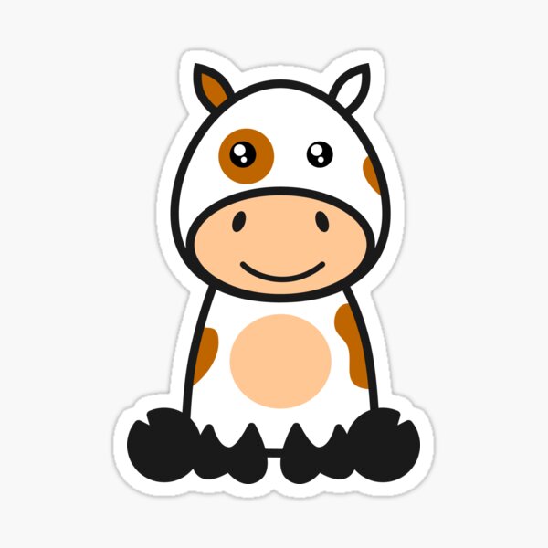 "Cute Happy Cow" Sticker for Sale by Twenty2Creative | Redbubble