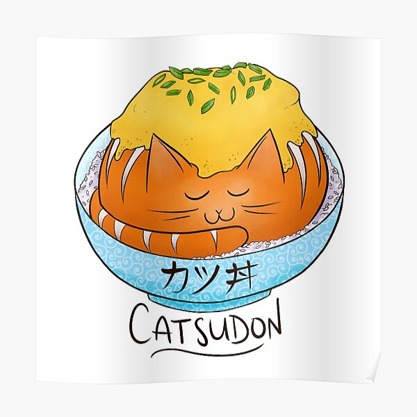 "Catsudon" Poster by Akreampuff | Redbubble