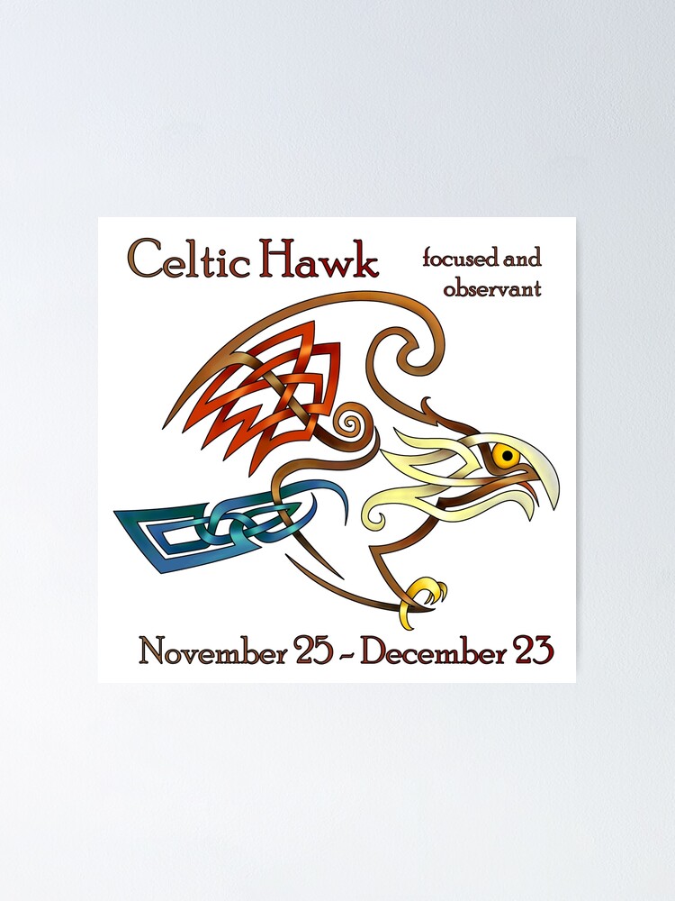 "Celtic Knot Hawk Birthsign" Poster for Sale by KnotYourWorld | Redbubble