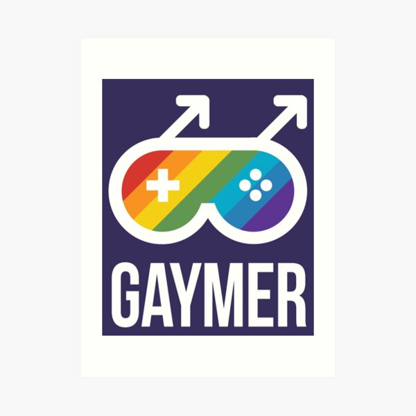 "Gay Gaymer Logo with Male Symbols" Art Print by Calmurion | Redbubble