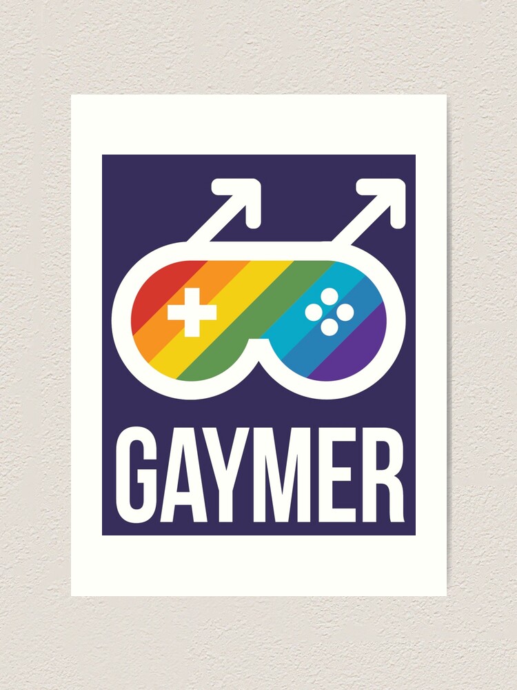 "Gay Gaymer Logo with Male Symbols" Art Print by Calmurion | Redbubble