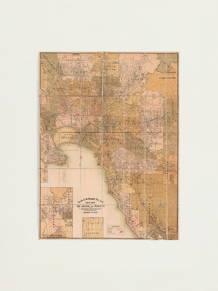 "Vintage Map of Melbourne 1900-1919" Photographic Print for Sale by ...