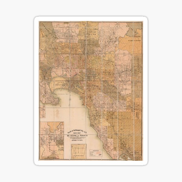 "Vintage Map of Melbourne 1900-1919" Sticker for Sale by ...