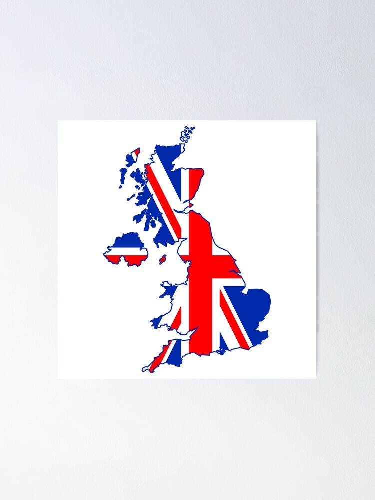 "UK Flag Country Map" Poster for Sale by RagnarokDesigns | Redbubble