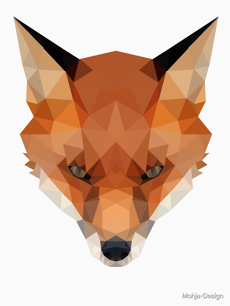 "Fox, Fox's Head Polygon Geometric" T-shirt by Mohja-Design | Redbubble