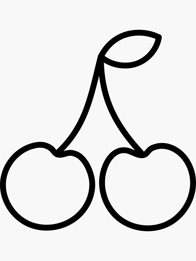 "cherry line art" Sticker for Sale by P-Bod | Redbubble