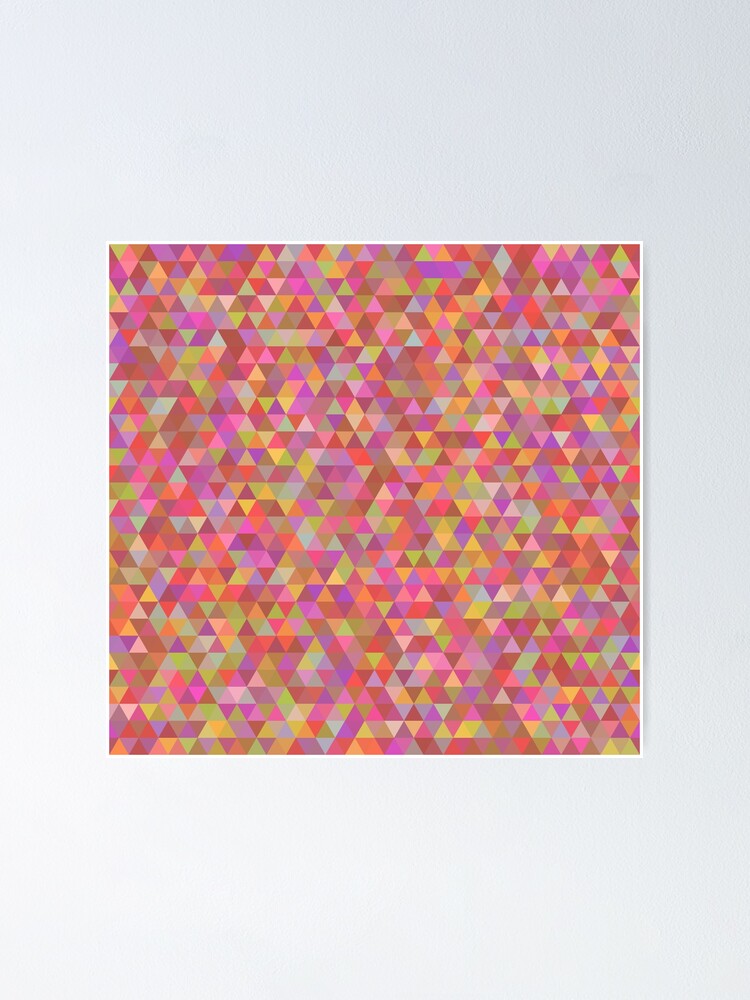"Pantone Living Coral Triangle Tessellation Pattern " Poster by ...