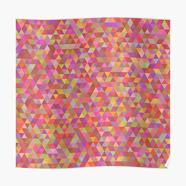 "Pantone Living Coral Triangle Tessellation Pattern " Poster by ...
