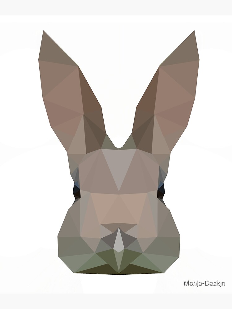 "Bunny, rabbit head polygon geometric" Art Print by Mohja-Design ...