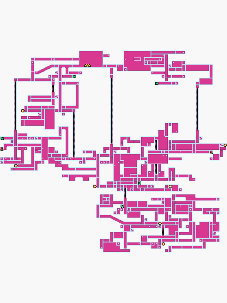 "Super Metroid Map of Zebes - Original Graphics" Sticker by MrNeffets ...