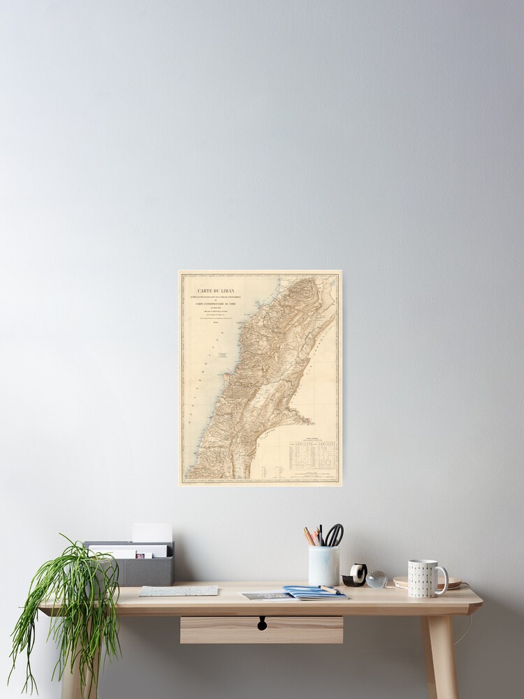 "Vintage Map of Lebanon (1862)" Poster for Sale by BravuraMedia | Redbubble