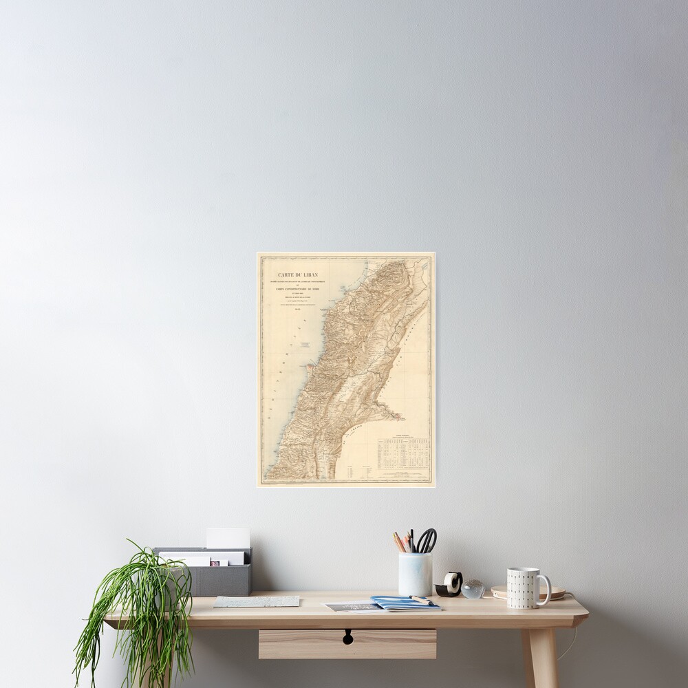"Vintage Map of Lebanon (1862)" Poster for Sale by BravuraMedia | Redbubble