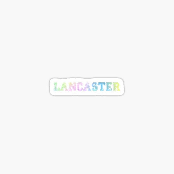 "Lancaster - Multicoloured faded letters" Sticker for Sale by qlobba ...
