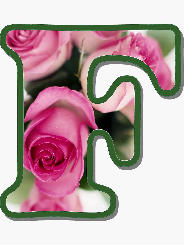 "Letter F Rose Monogram" Sticker for Sale by gretzky | Redbubble