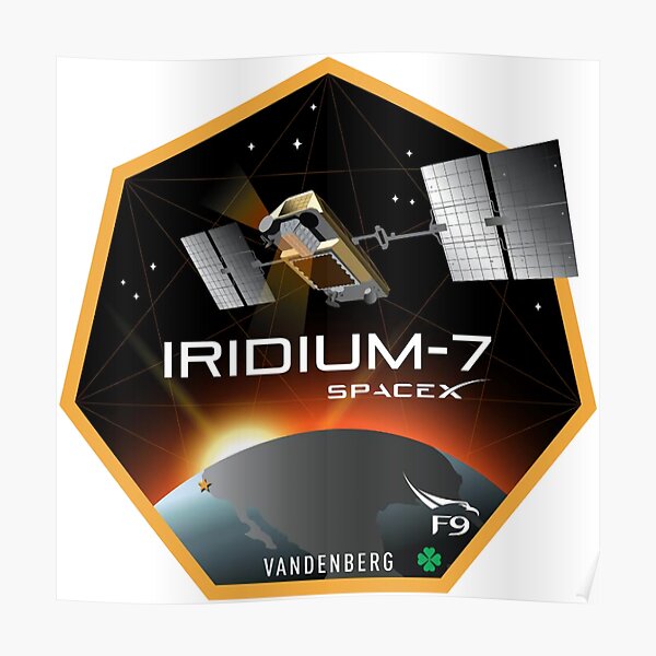 "Iridium Next Launch 7 Logo" Poster by Spacestuffplus | Redbubble