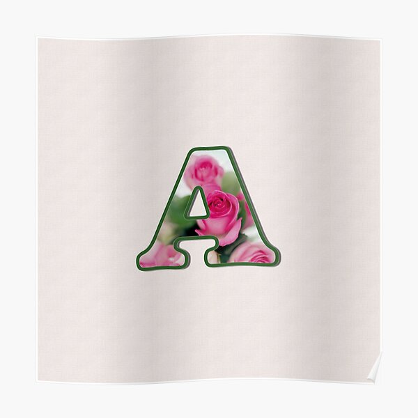 Póster «Letra A rosa monograma» de gretzky | Redbubble