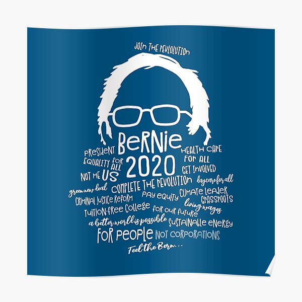 "Bernie 2020 Word Bubble" Poster by jitterfly | Redbubble