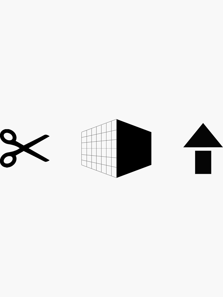 "Cutting render Upload" Sticker by WohnZimmerFlak | Redbubble