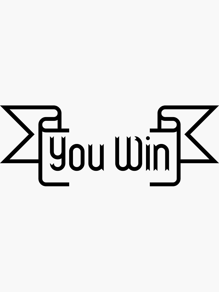 ""You Win" Ribbon Design" Sticker for Sale by bombinodesigns | Redbubble