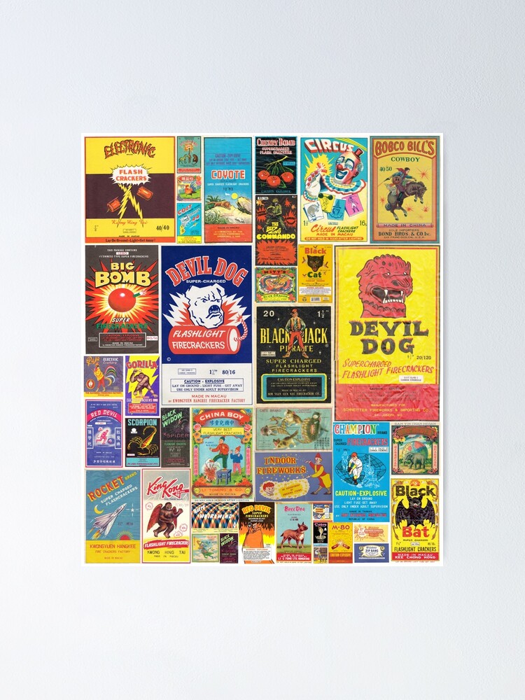 "Vintage Firecracker box label Pattern " Poster for Sale by jesseladret ...