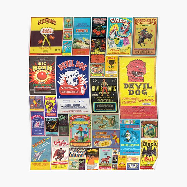 "Vintage Firecracker box label Pattern " Poster for Sale by jesseladret ...