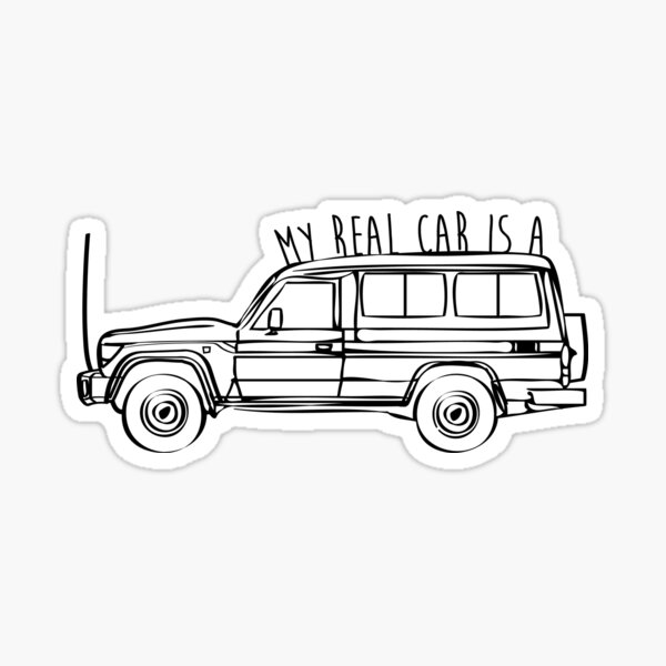 "My Real Car is a V8 Troopy" Sticker for Sale by troopygear | Redbubble