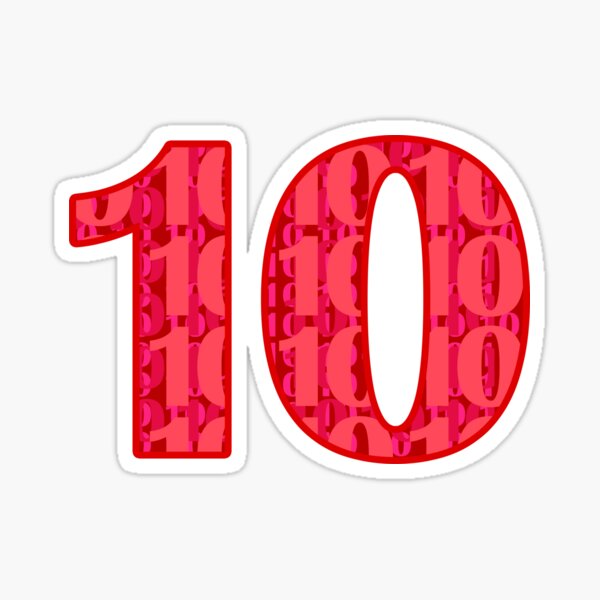 "Pink Number #10 Art, Girls 10th BDay Party 10 Years Old" Sticker by ...