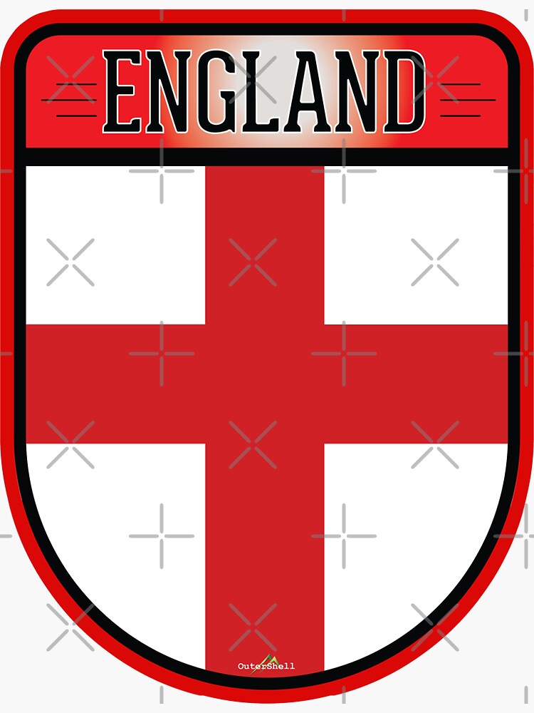 "ENGLAND English Flag Shield Sticker UK British George Cross Style 4 ...