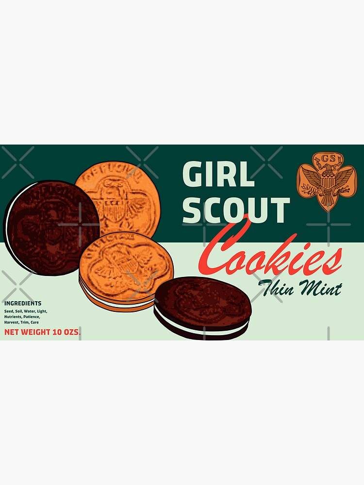 "Girl Scout Cookies Thin Mint - Strain Artwork" Sticker for Sale by ...