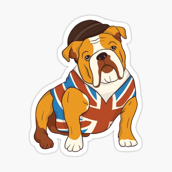 "Cute British Bulldog" Sticker for Sale by litteposterco | Redbubble