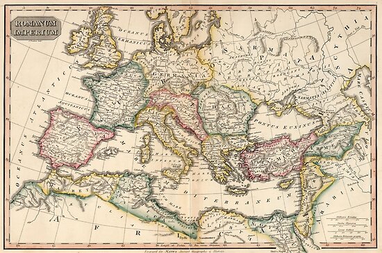 "Vintage Map of The Roman Empire (1815)" Poster by BravuraMedia | Redbubble