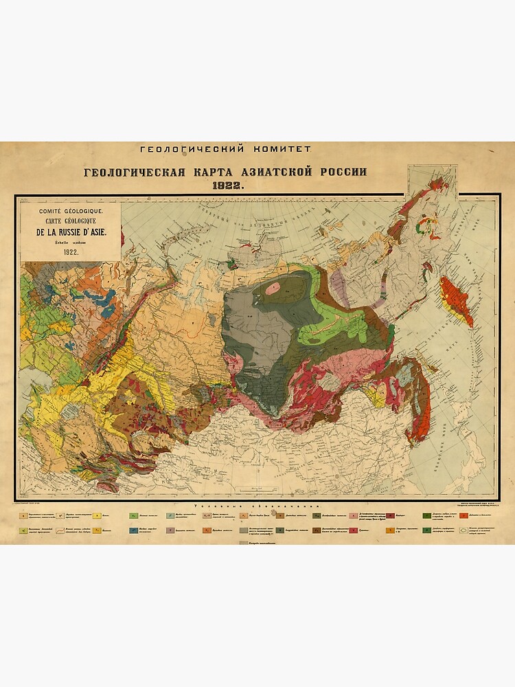 Vintage Geological Map of Russia (1922) Premium Matte Vertical Poster ...