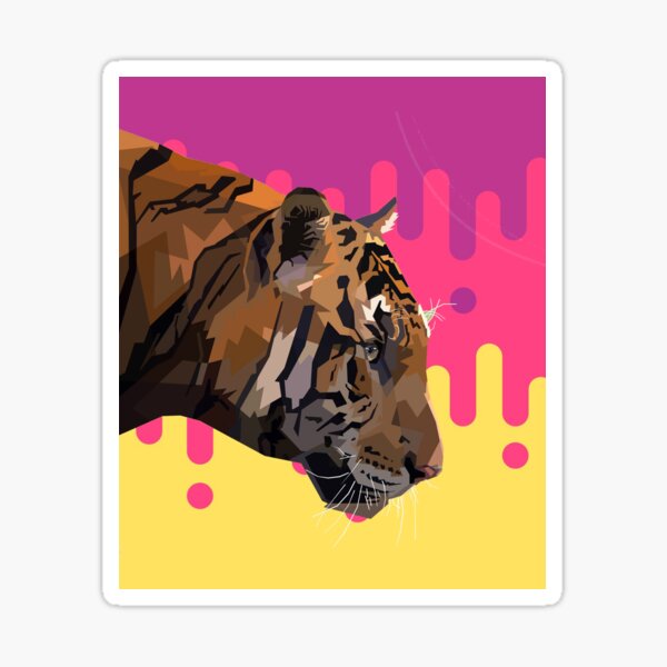 "80s Tiger Geometric Pop Art Gear" Sticker for Sale by AbsoluteVenus ...