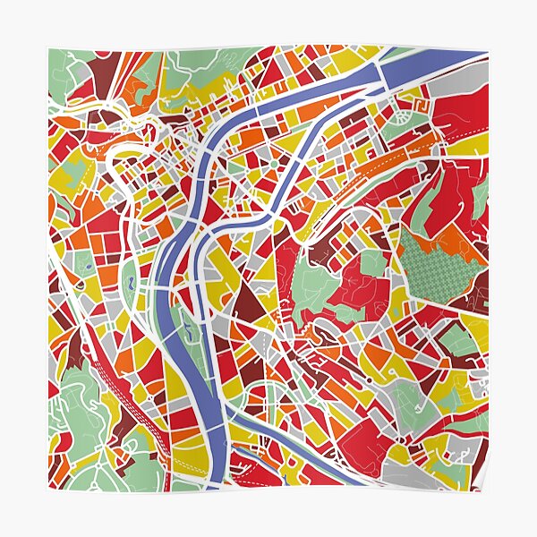 Póster «Mapa de Lieja - Mapa de Lieja» de Cleobule | Redbubble